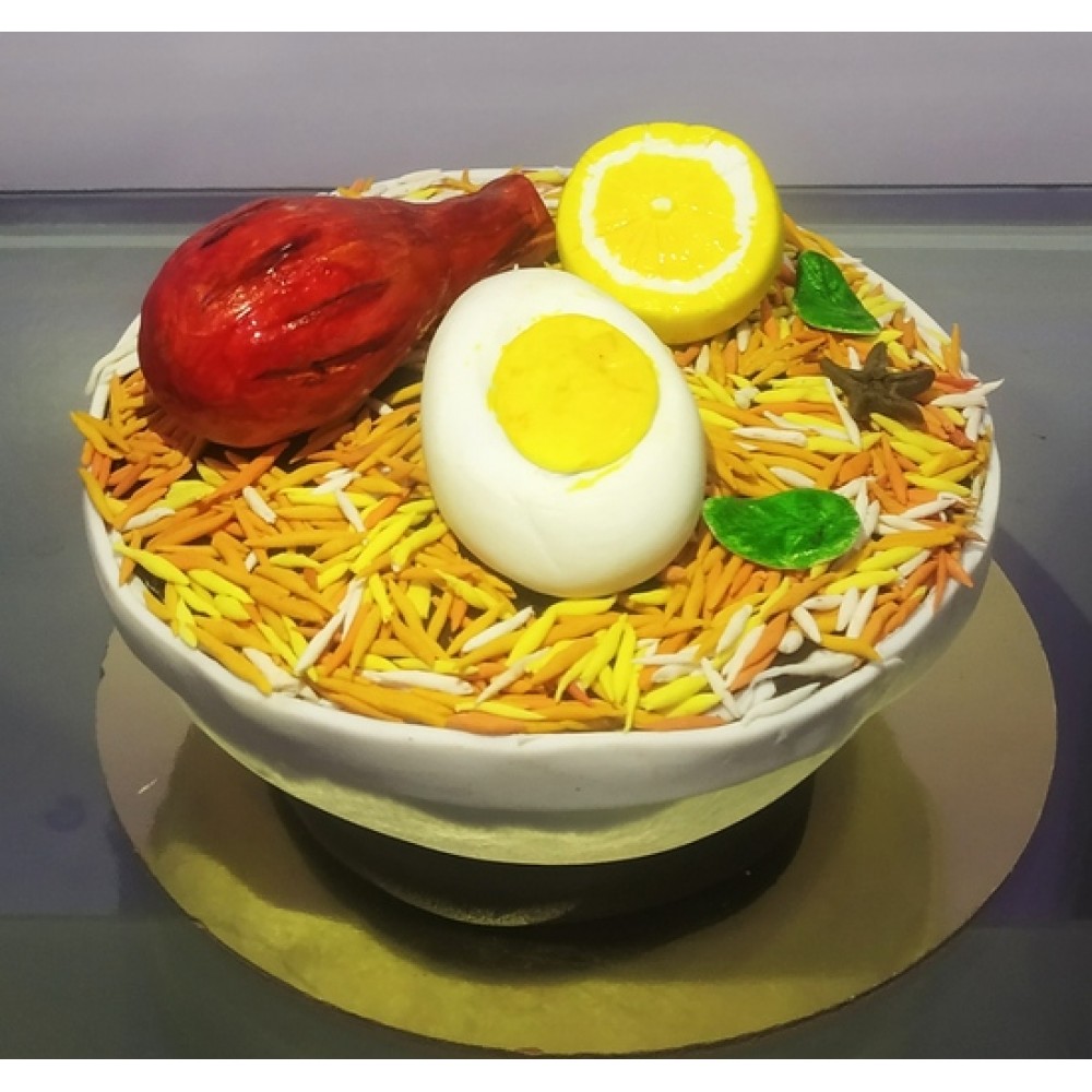 Egg-less Chicken Biryani Theme Cake