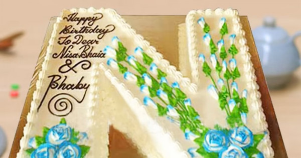 N Shaped Alphabet Cake Delivery In Delhi NCR