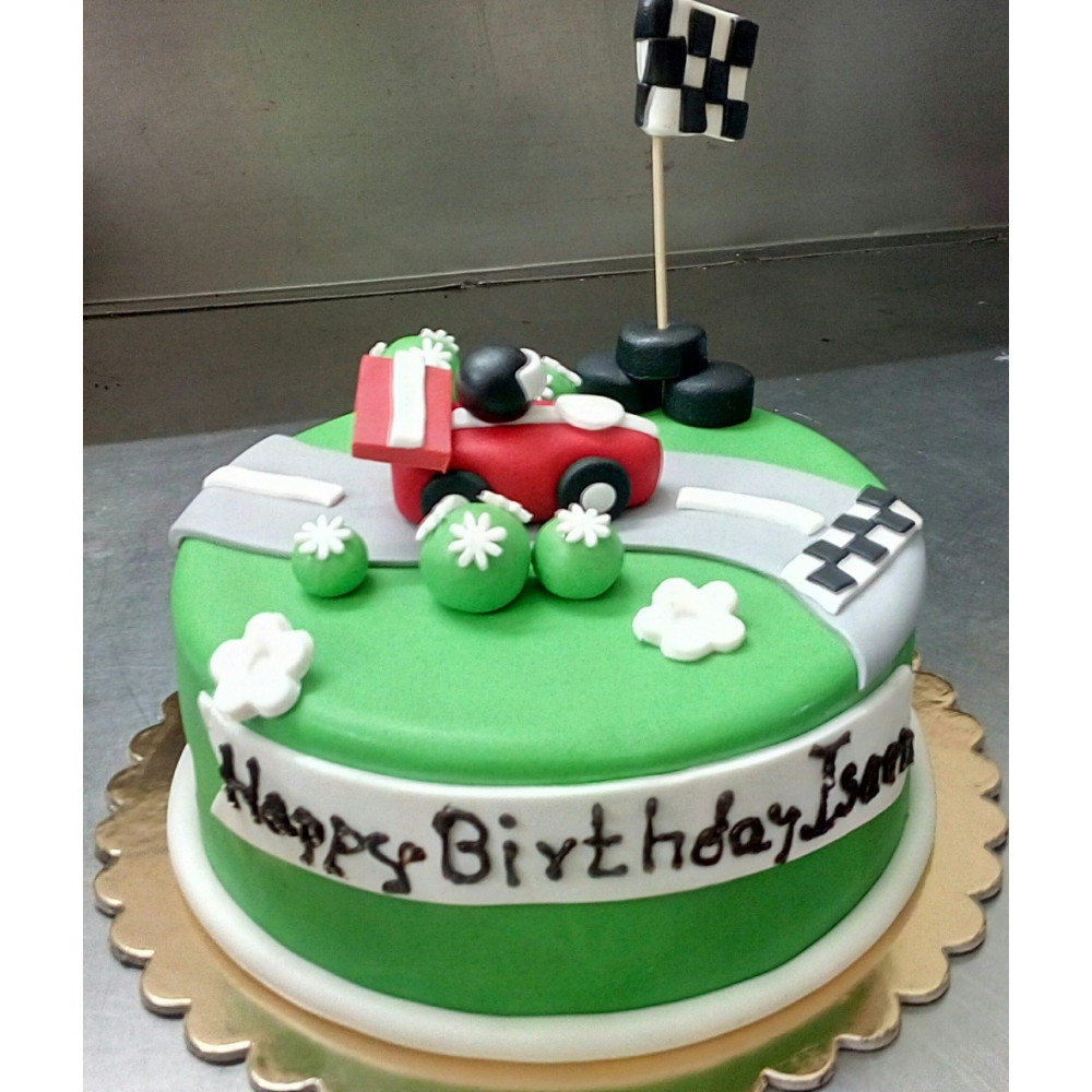 Car Racing Fondant Cake Delivery In Delhi NCR