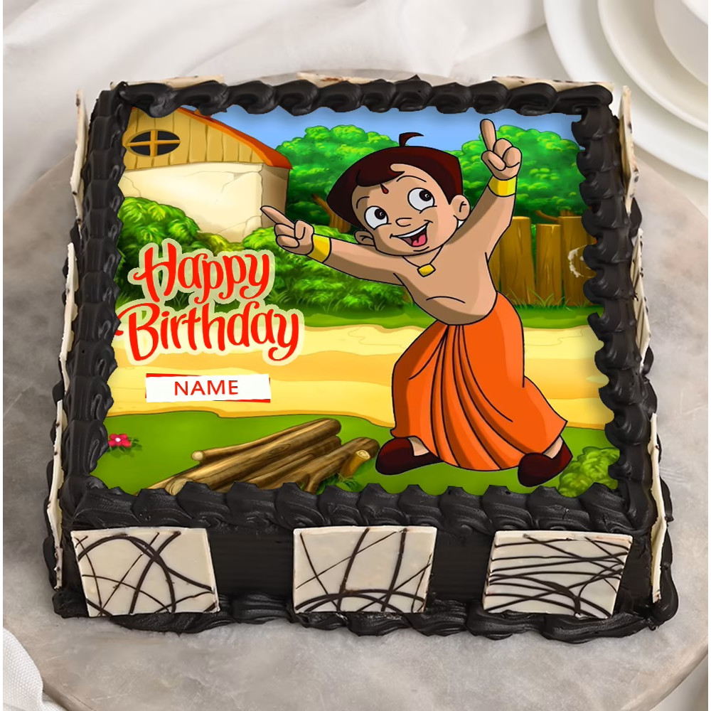 Best egg-less chhota bheem cartoon photo cake