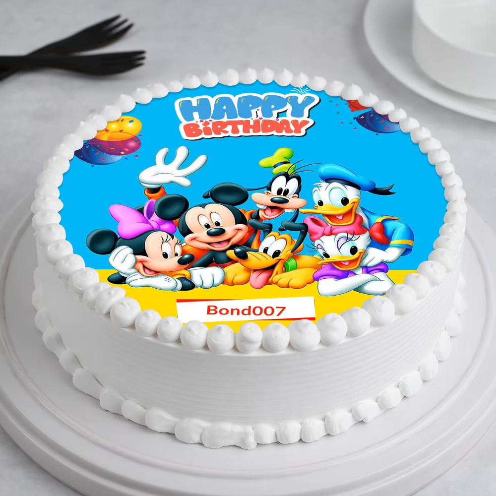 Buy Disney Worlds Egg-less Cartoon Photo Cake
