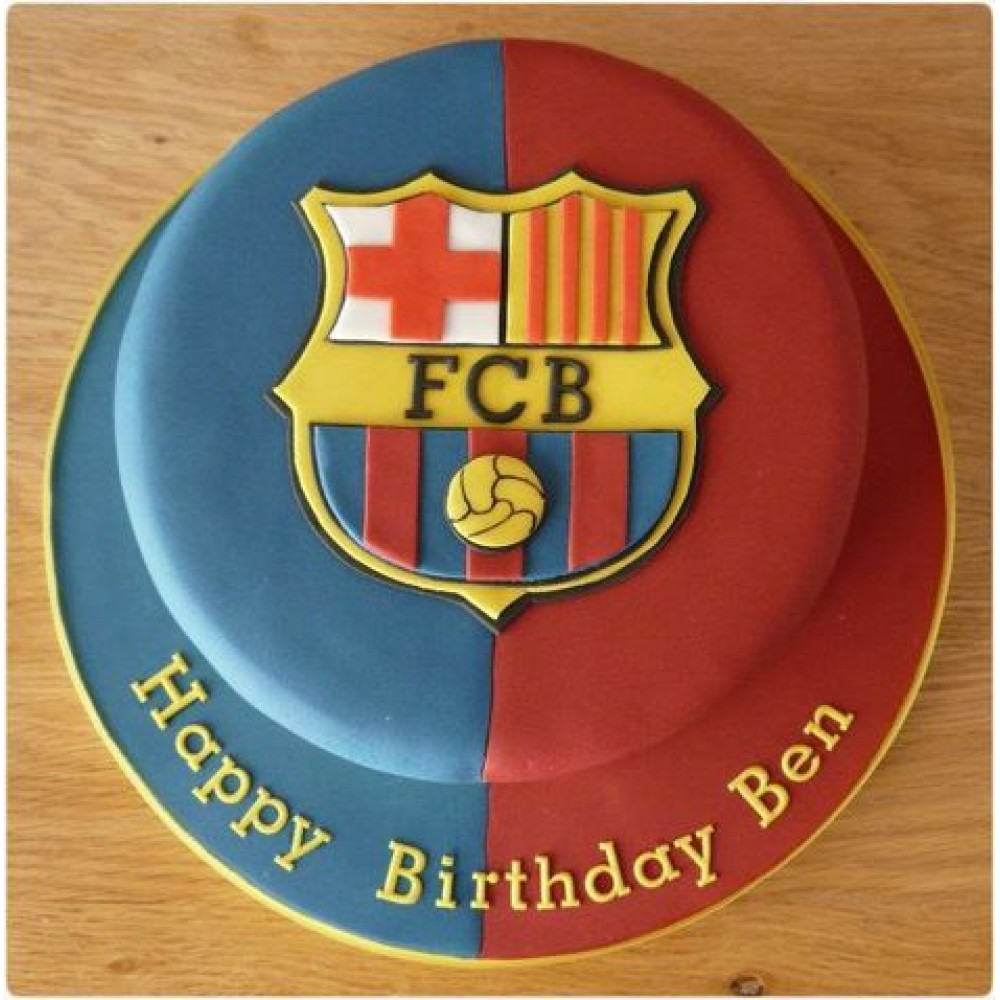 Cake Delivery In Delhi And Noida With FCB Football Club Logo