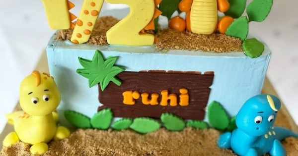 Half Birthday Cartoon Kids Fondant Cake Delivery In Delhi NCR