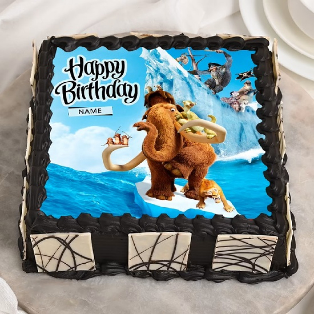 Egg- less Ice Age Photo Cake