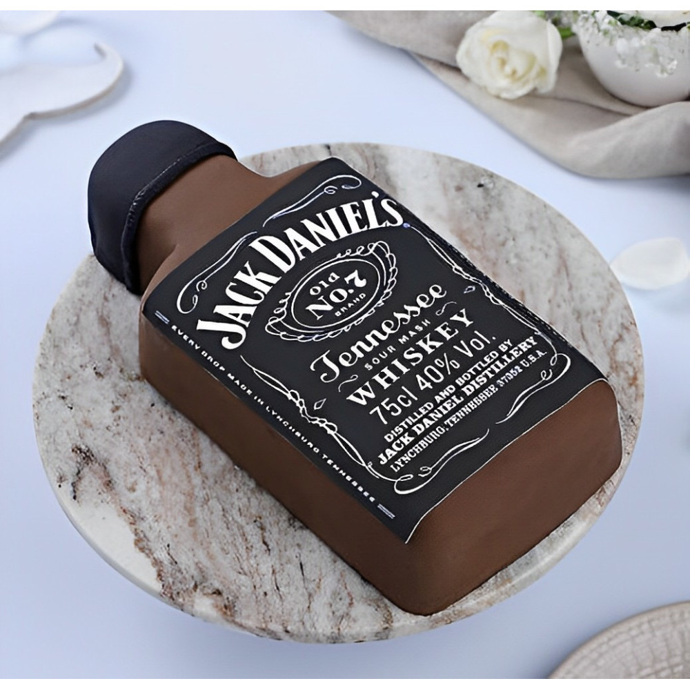 A Jack Daniels Bottle Shape Theme Cake is available for delivery in ...