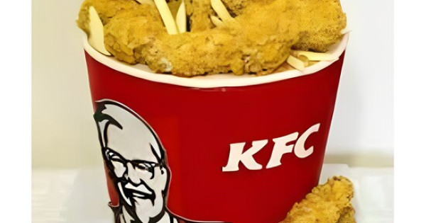 Egg-less KFC Chicken Bucket Cake