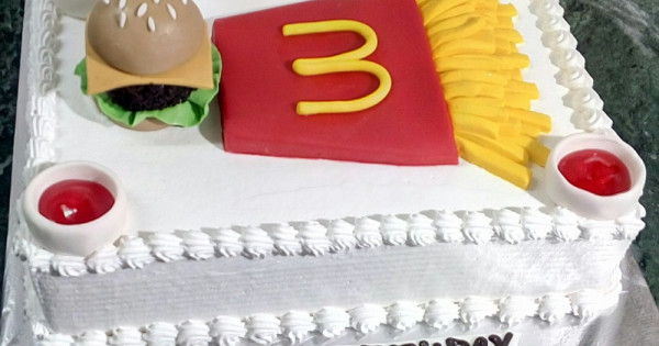 Mac-d Theme Fondant Cake Delivery In Delhi NCR