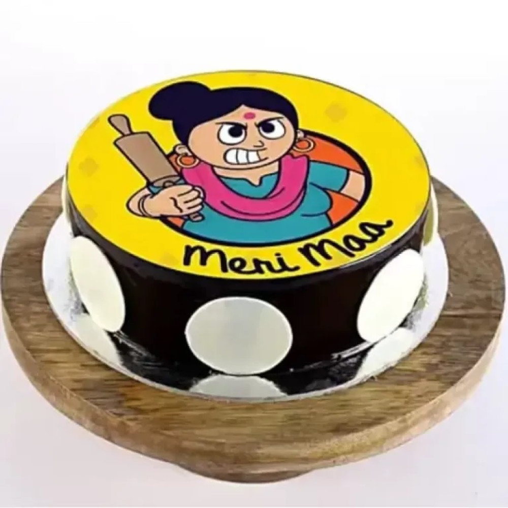 Maa Theme Eggless Photo Cake Delivery in Delhi NCR