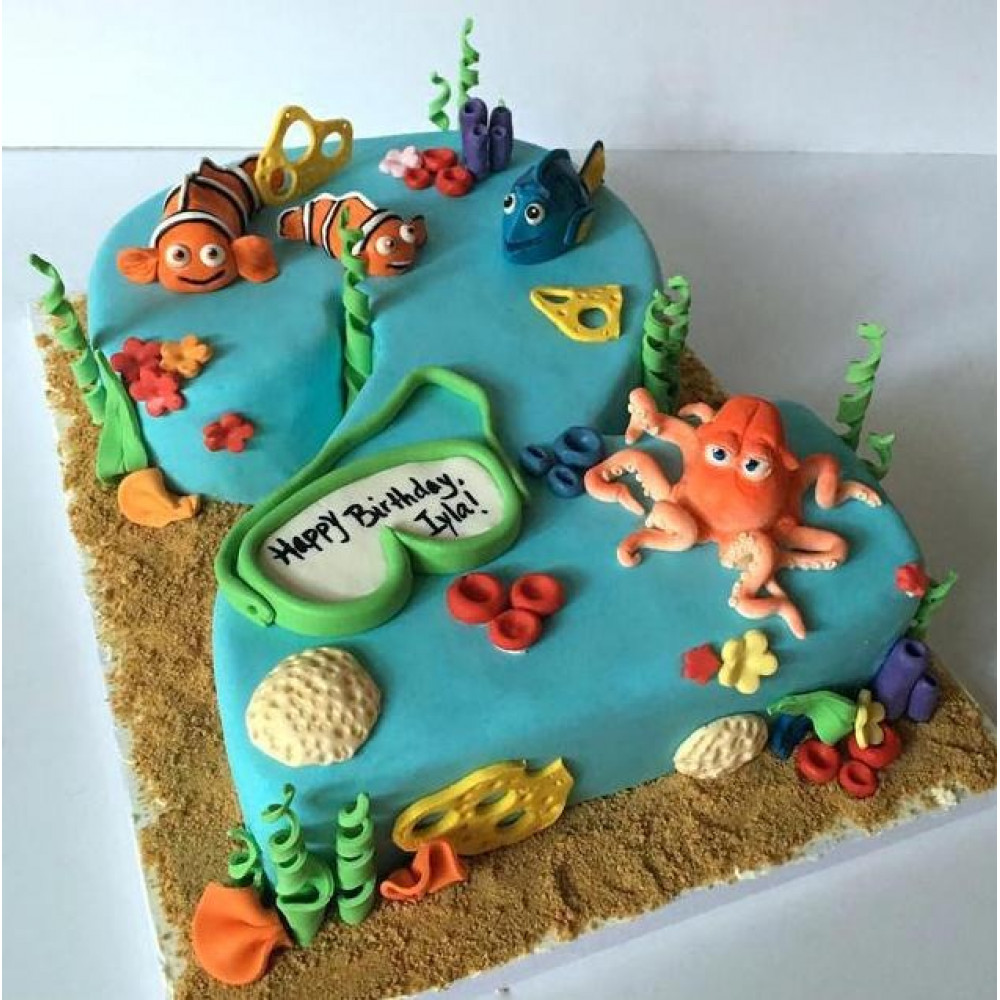 Ocean Theme 2nd Birthday Cake Delivery In Delhi NCR