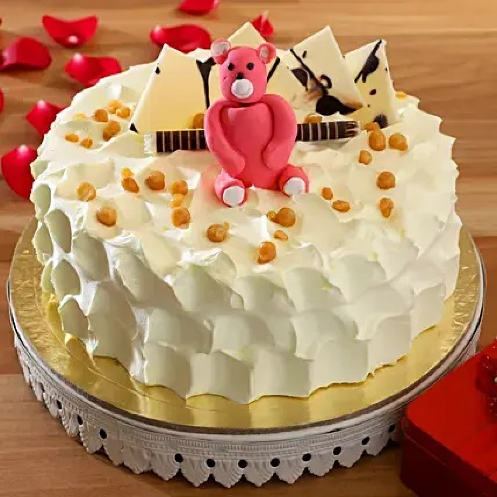 Pink Teddy Cake Delivery In Delhi NCR