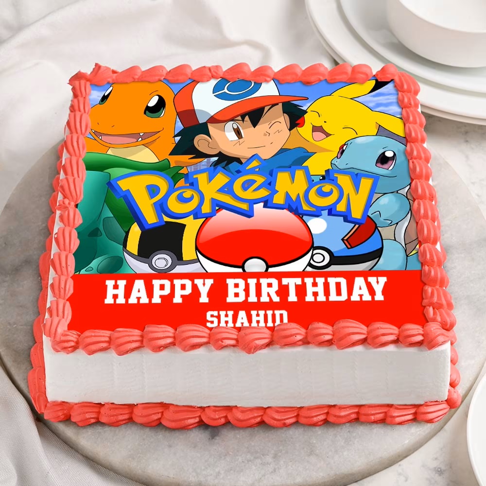 Pokemon Picture Cartoon Cake Delivery In Delhi And Noida