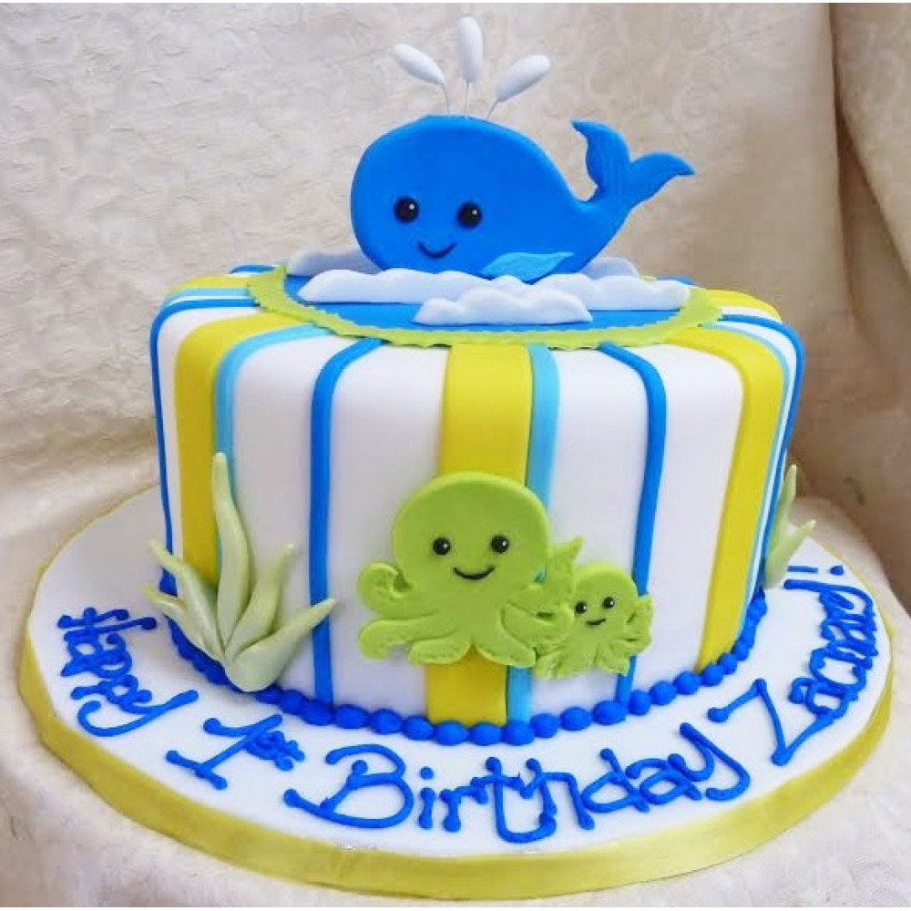 Ocean Animal Fondant Cake Delivery In Delhi NCR