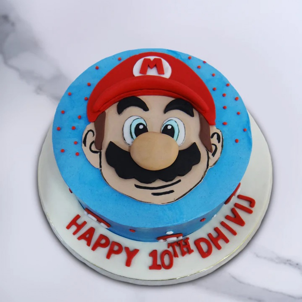 Egg-less Super Mario Fondant Cake