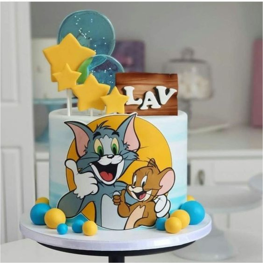 Tom & Jerry Kids Cartoon Fondant Cake Delivery In Delhi And Noida