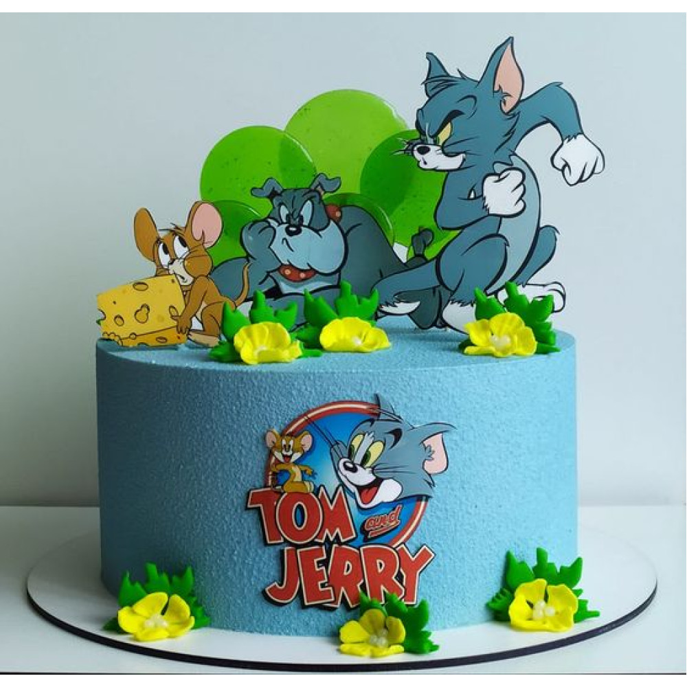 Tom & Jerry Food Fight Kids Cartoon Photo Cake Delivery