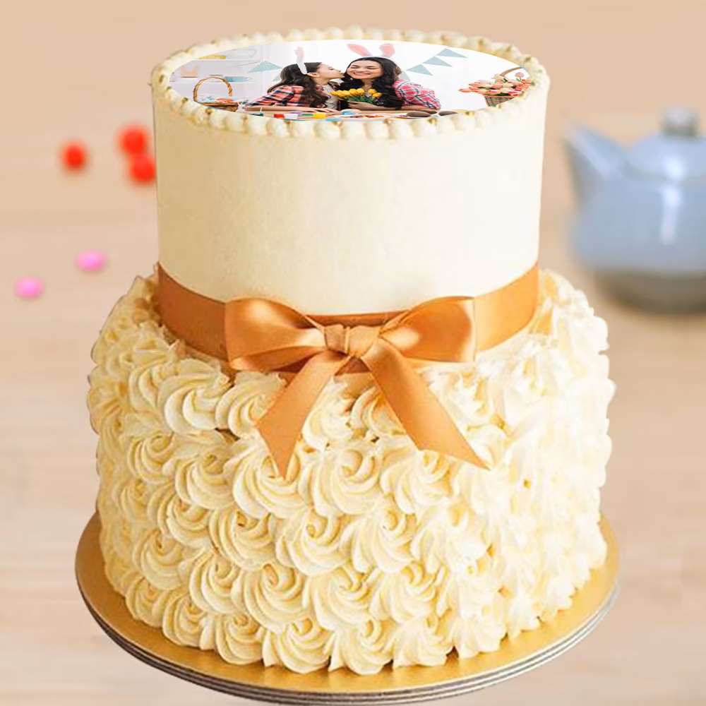 Two Layer Photo Cake Delivery In Delhi NCR