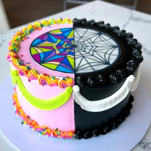 Wednesday Addams And Enid Theme Cake Delivery In Delhi and Noida
